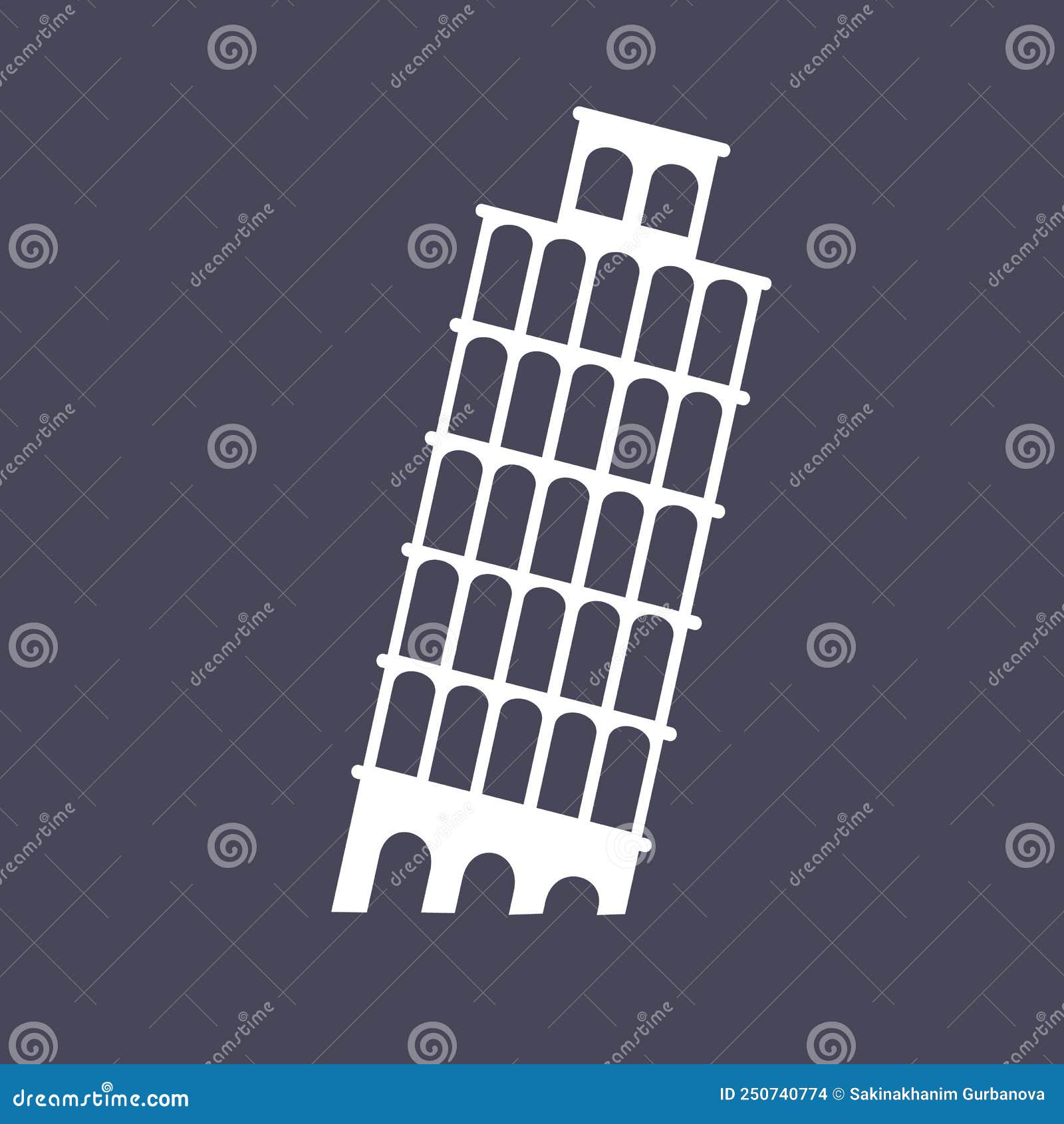 Pisa Tower icon stock vector. Illustration of culture - 250740774