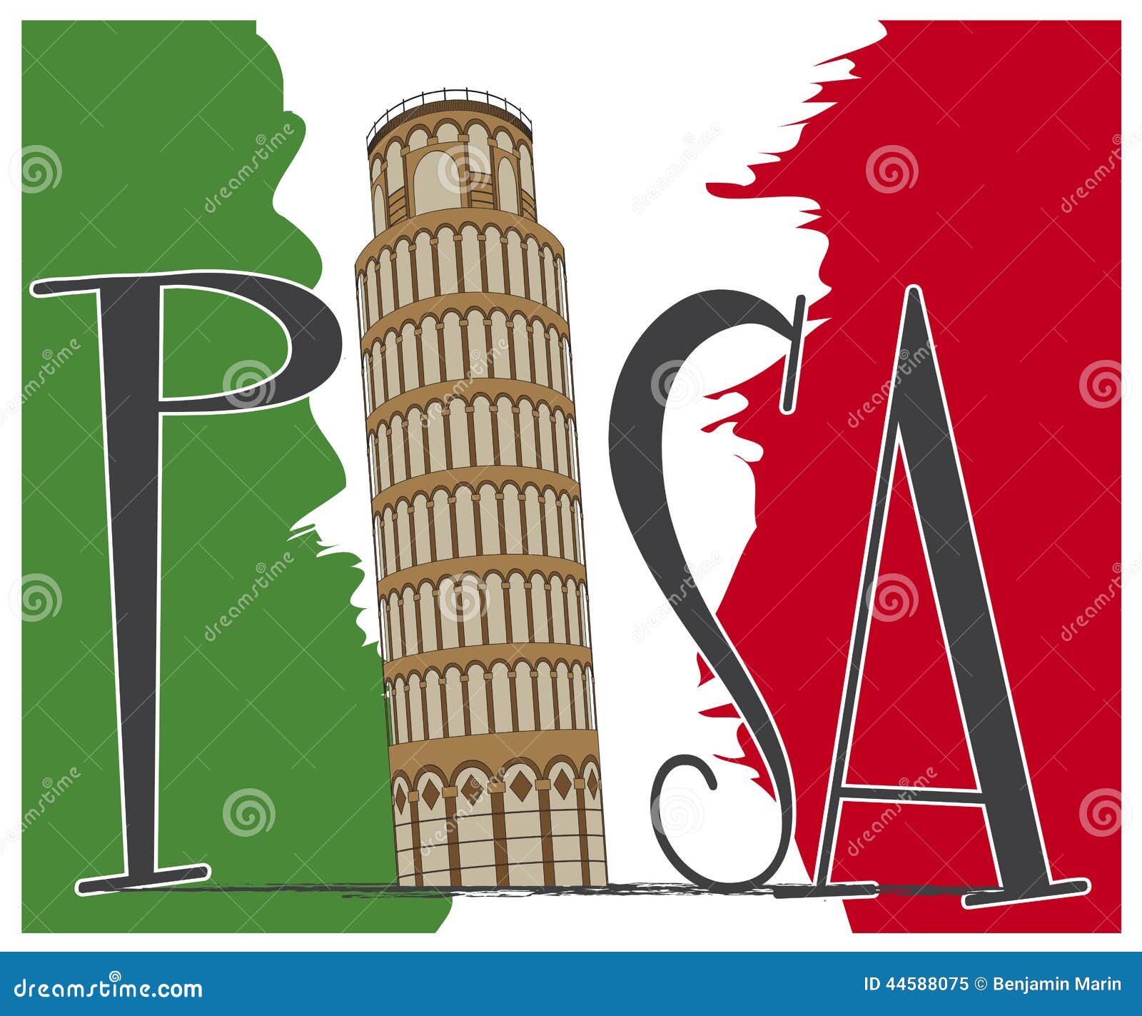 Pisa stock vector. Illustration of tuscany, monument - 44588075