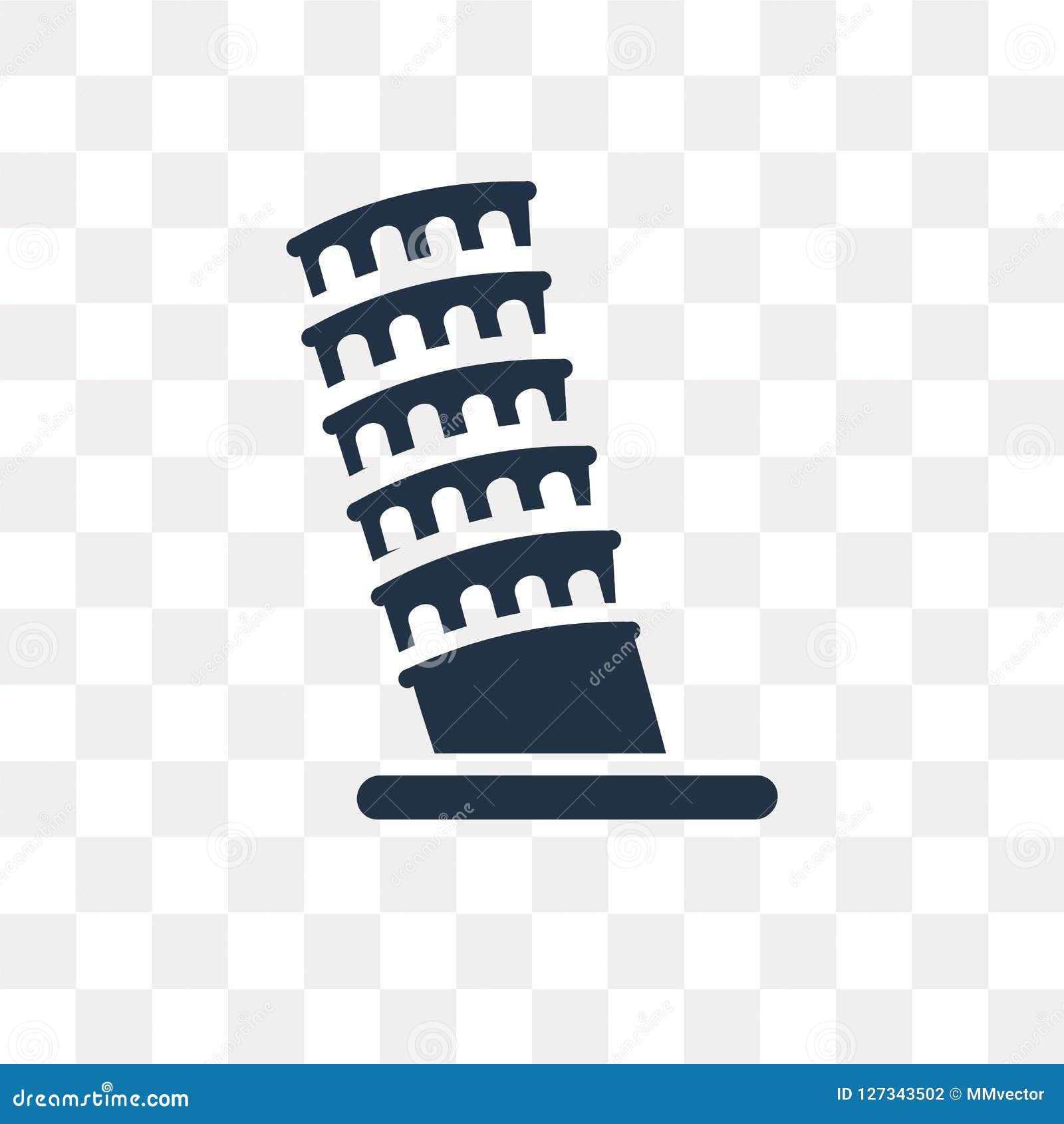 Pisa Tower Vector Icon Isolated On Transparent Background, Pisa ...