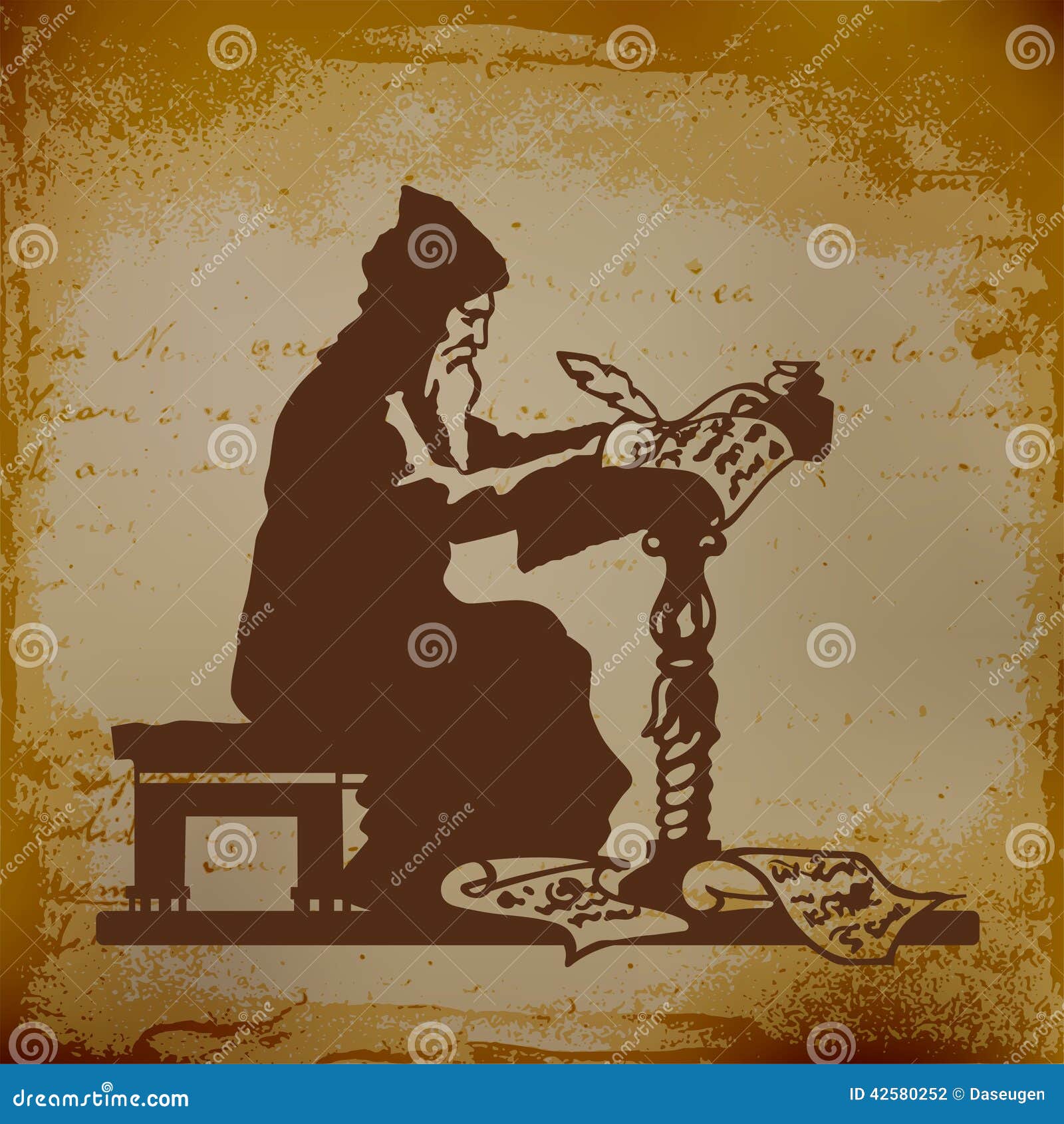 Pisar ilustração do vetor. Ilustração de medieval, livro - 42580252