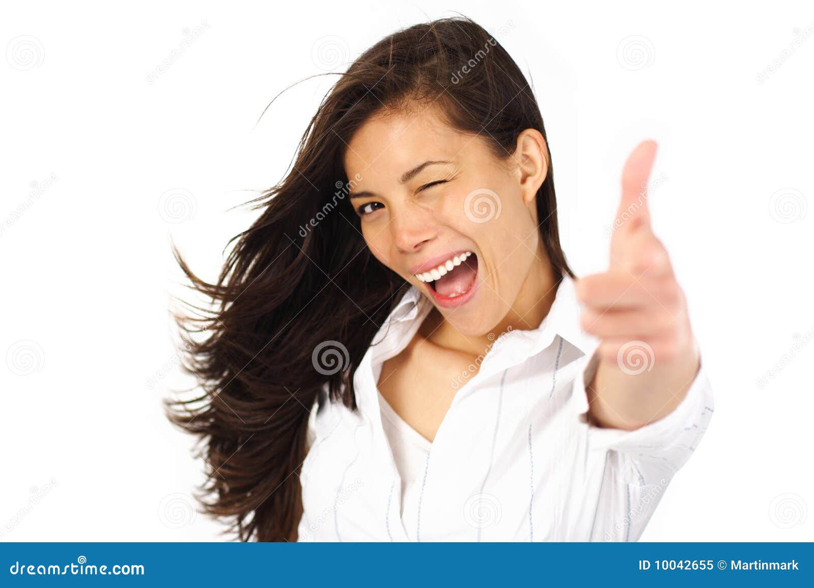 Piscar Excited da mulher imagem de stock. Imagem de piscamento - 10042655