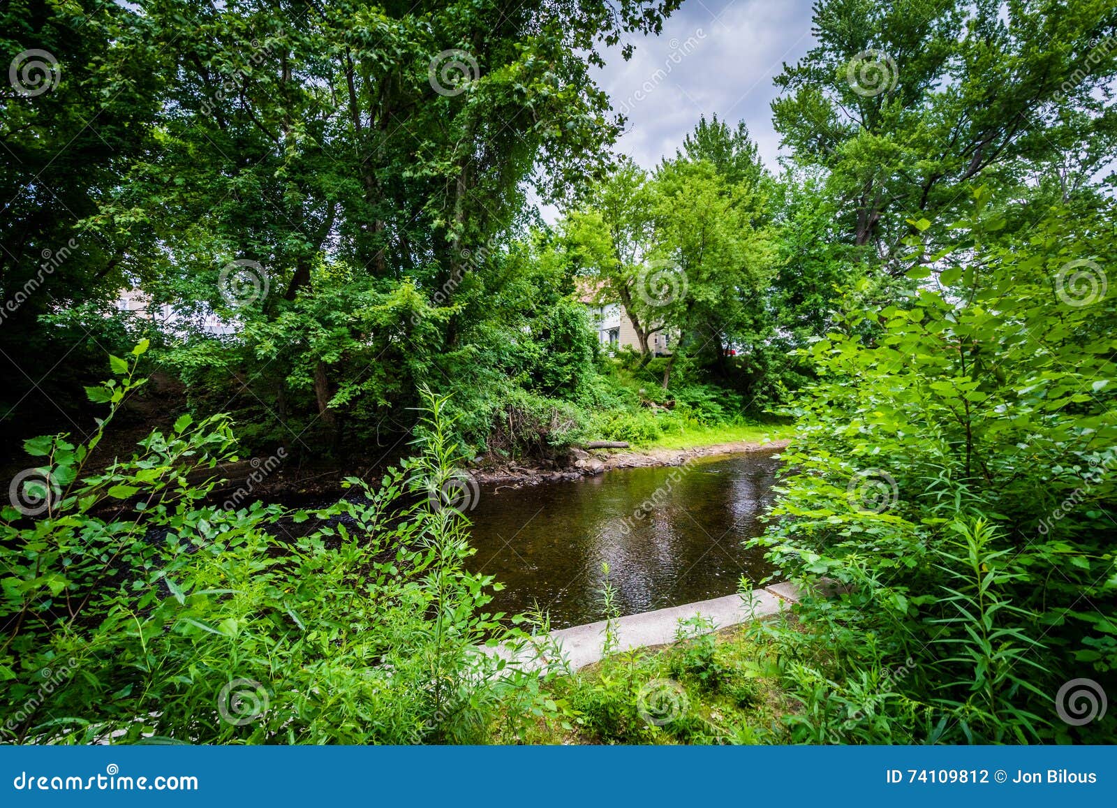 The Piscataquog River, in Manchester, New Hampshire. Stock Photo ...