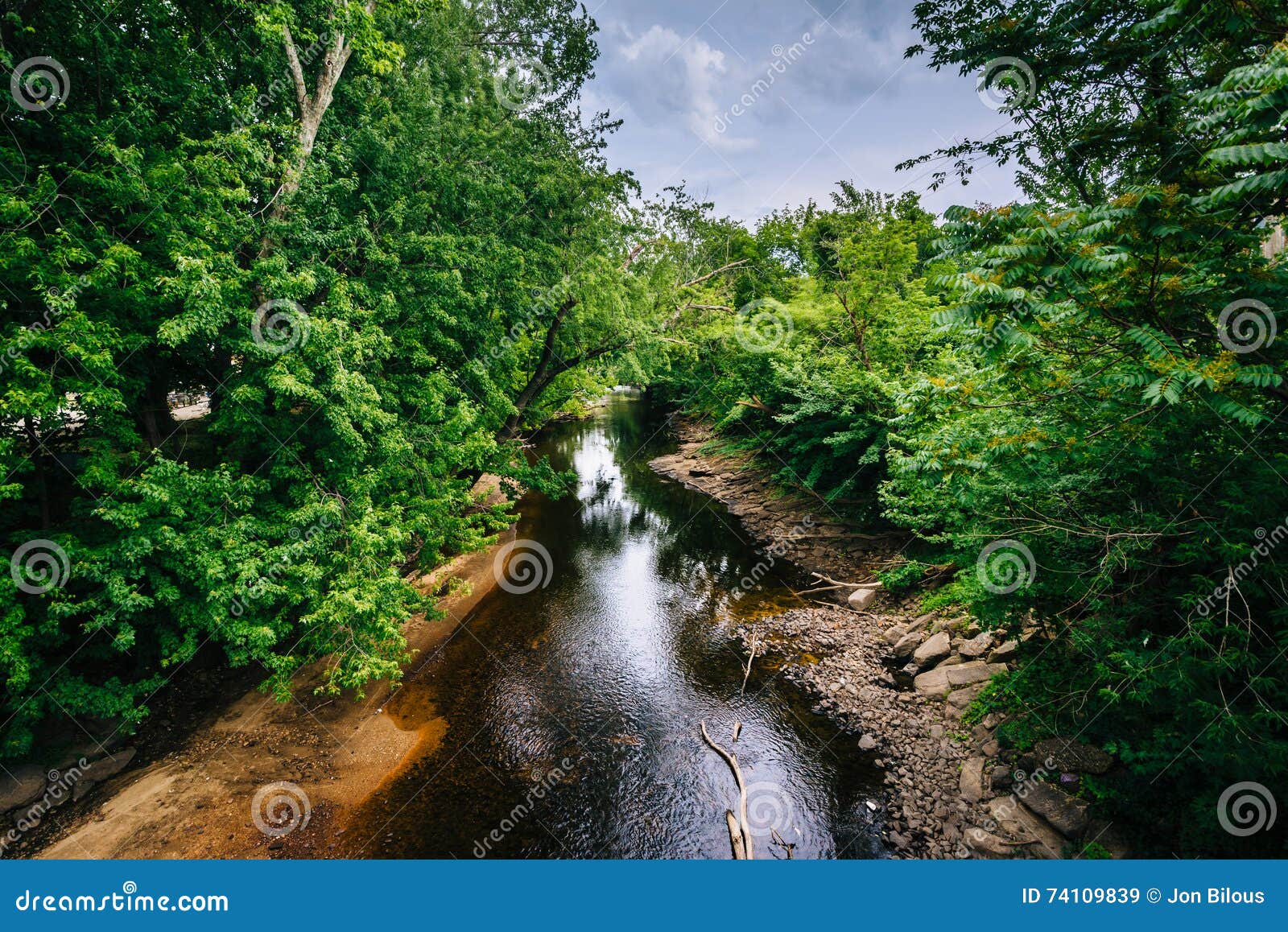 The Piscataquog River, in Manchester, New Hampshire. Stock Image ...