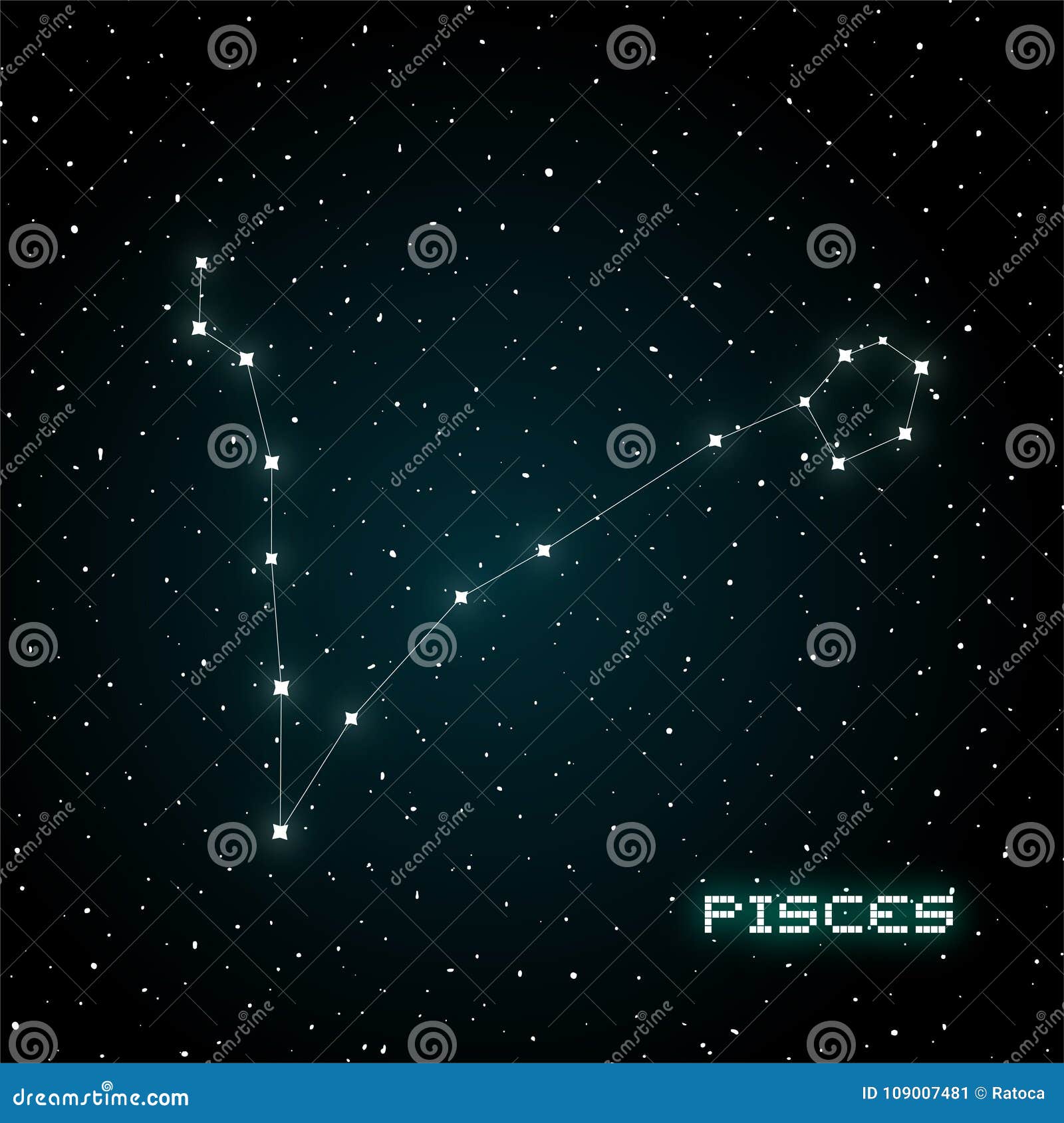 Pisces Constellation Design Stock Vector - Illustration of astrology ...