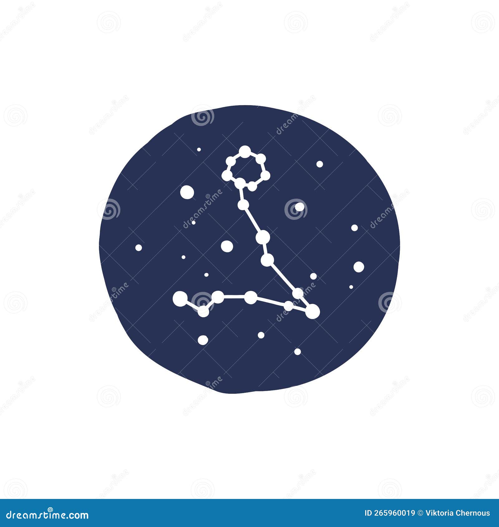 Pisces Constellation Doodle Icon, Vector Color Line Illustration Stock ...