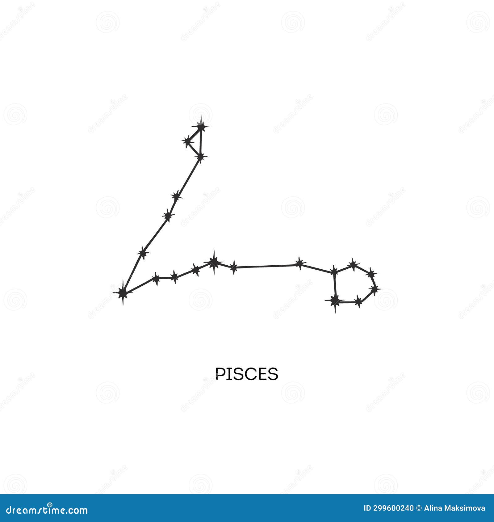 Pisces Constellation Vector Illustration Stock Illustration ...