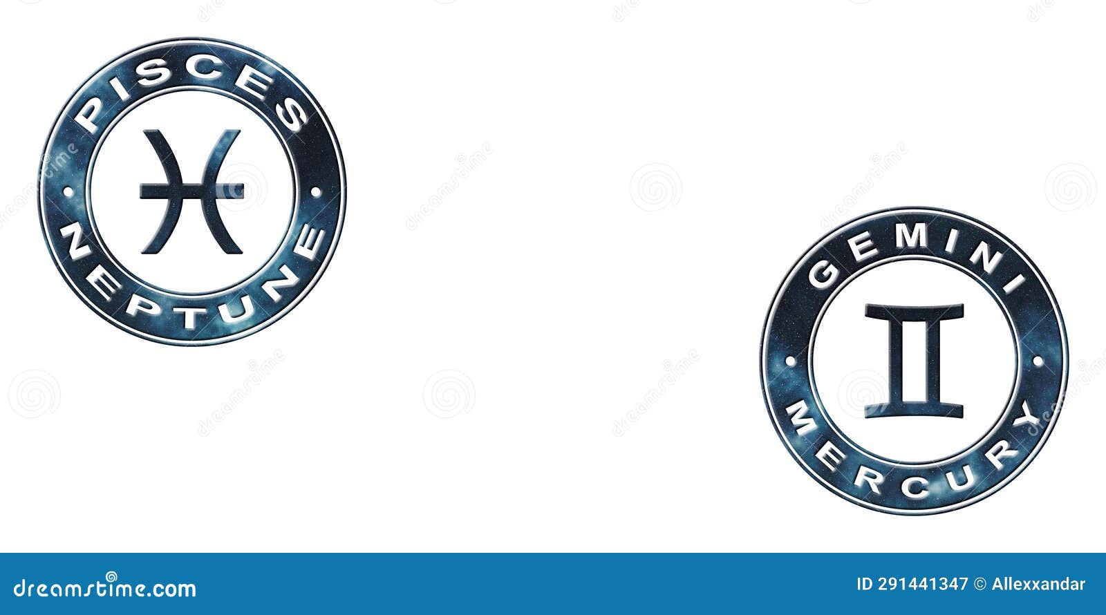 Pisces and Gemini Compatibility Stock Illustration - Illustration of ...