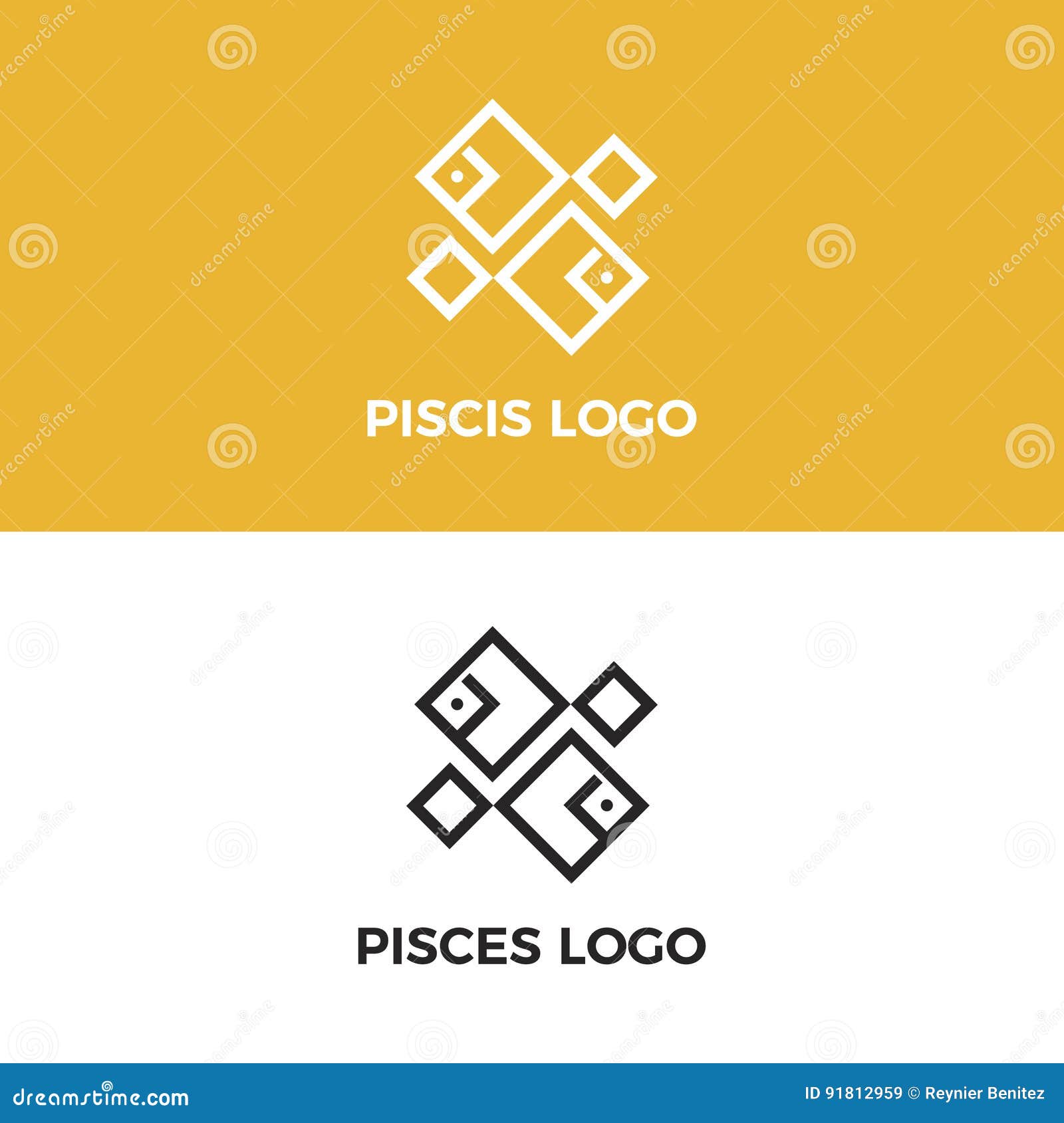 Pisces Logo stock vector. Illustration of aquarium, company - 91812959