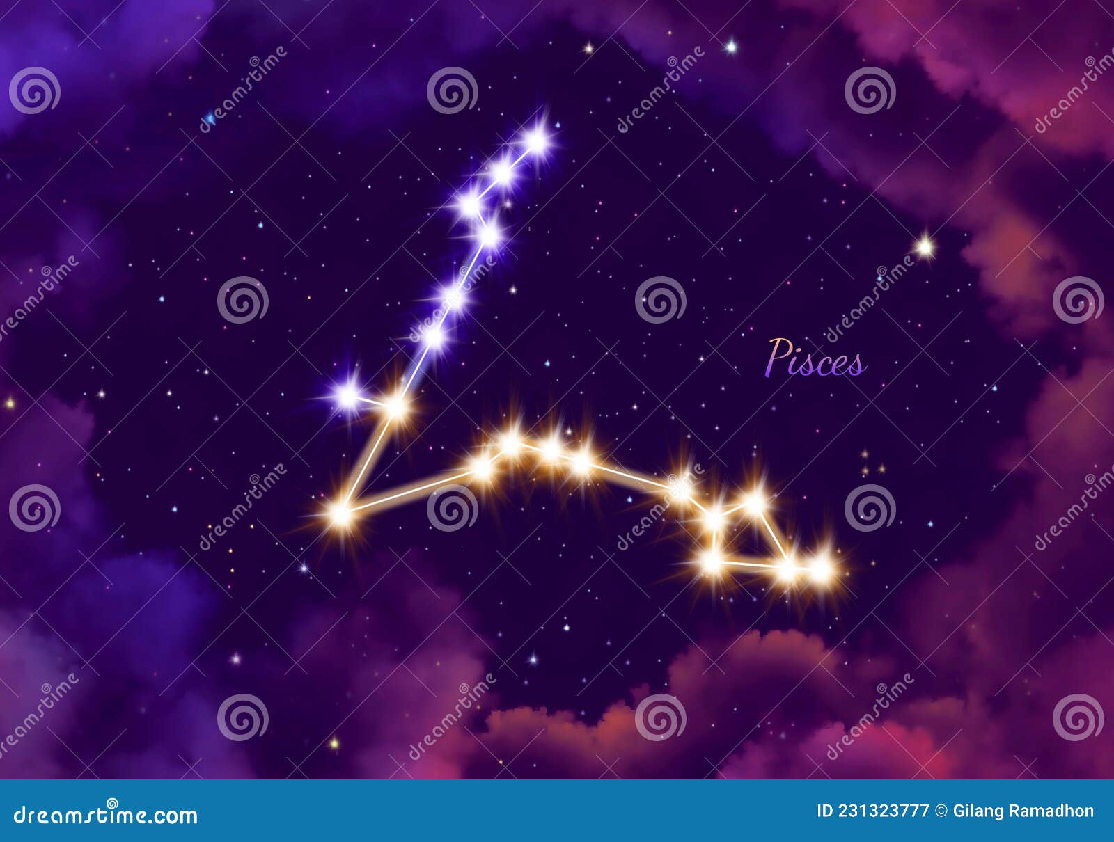 Illustration Image of the Constellation Pisces Stock Illustration ...