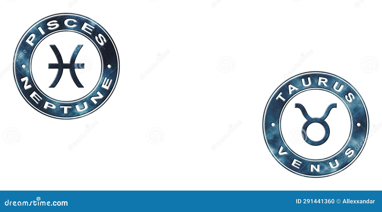 Pisces and Taurus Compatibility Stock Illustration - Illustration of ...