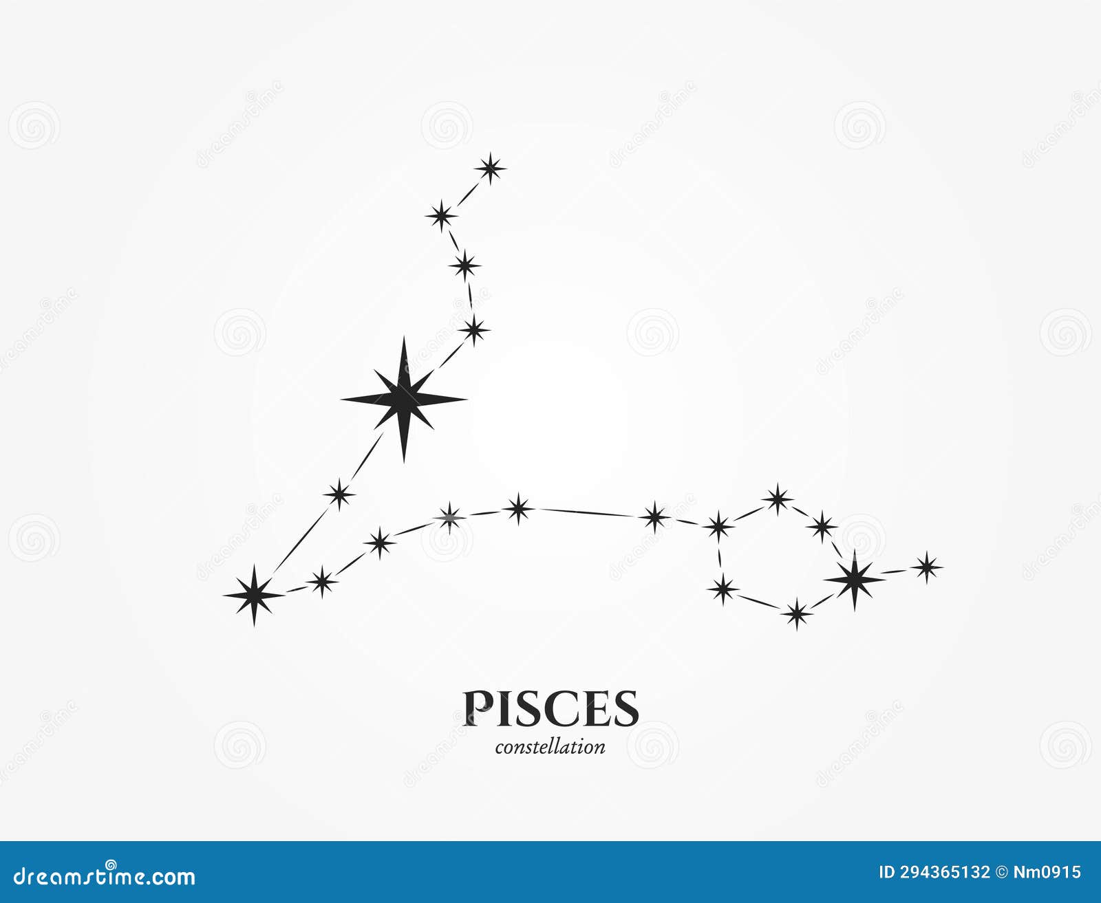 Pisces Zodiac Constellation. Astrological and Horoscope Symbol Stock ...