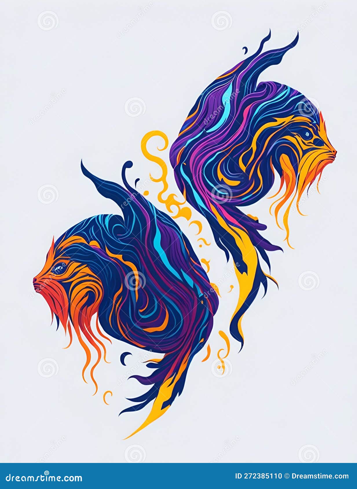Pisces Zodiac Sign. Fish Horoscope Sign Stock Illustration ...