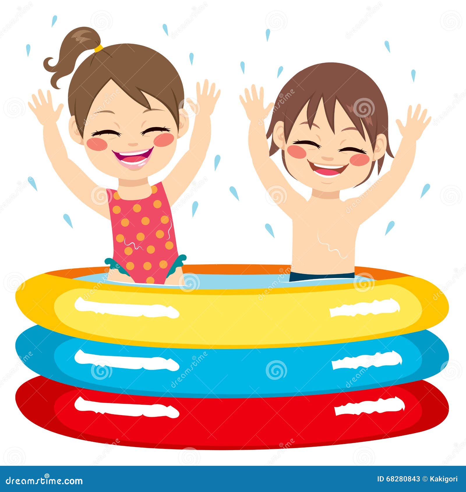 Piscina Inflable De Los Niños Ilustración del Vector - Ilustración de ...