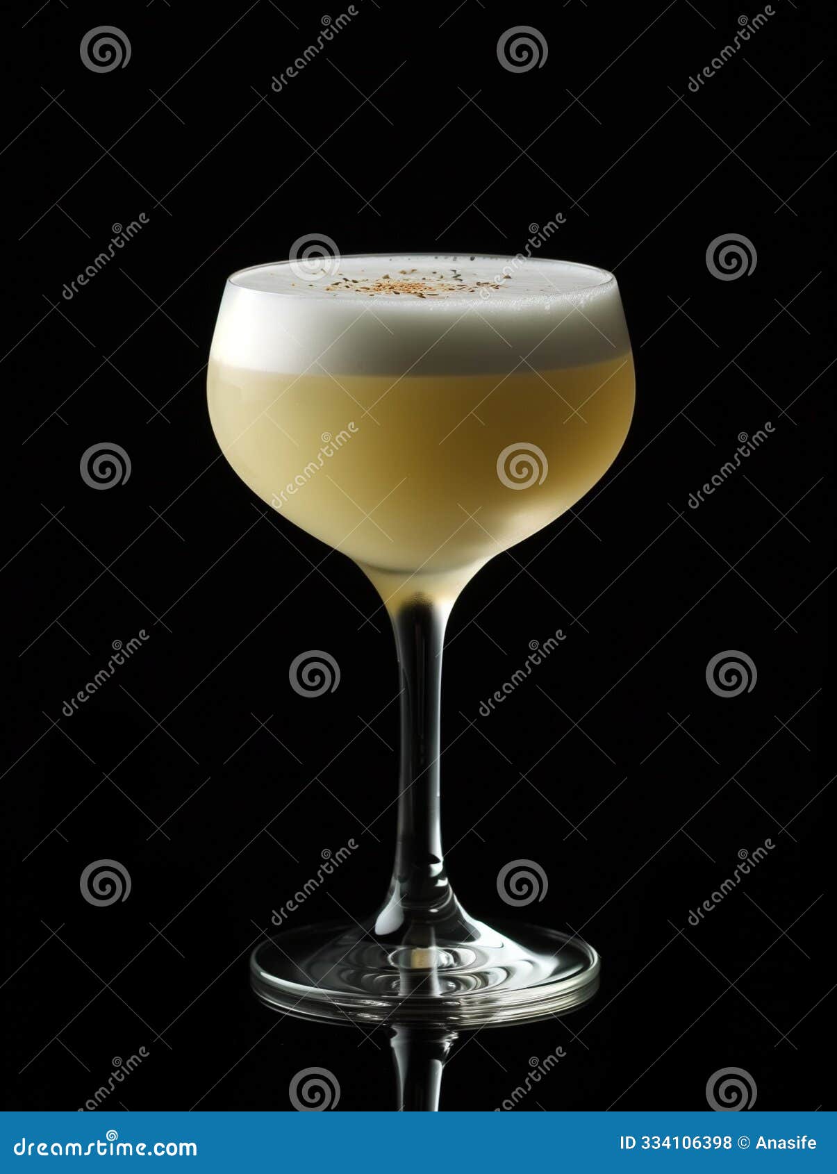 Pisco Sour Cocktail with the Typical Egg White Foam on Top Isolated on ...