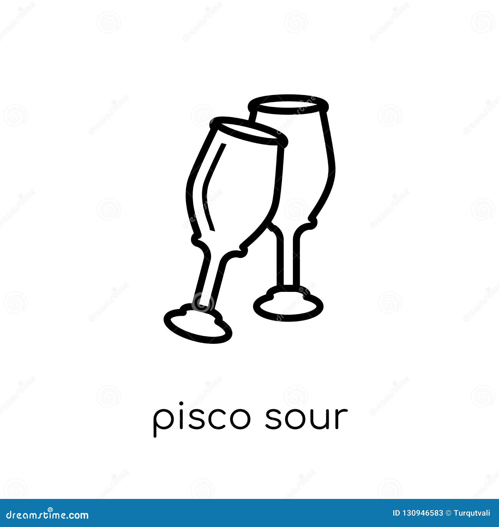 Pisco Sour Vector Icon On White Background. Flat Vector Pisco Sour Icon ...