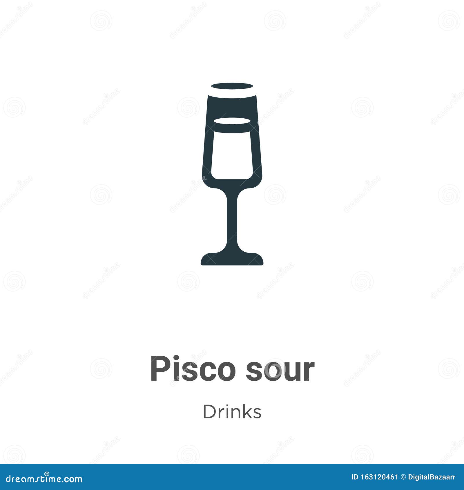 Pisco Sour Vector Icon On White Background. Flat Vector Pisco Sour Icon ...