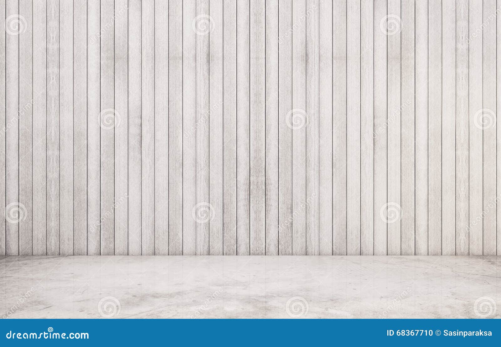 Piso Concreto Pulido Blanco Con La Pared De Madera Foto de archivo ...