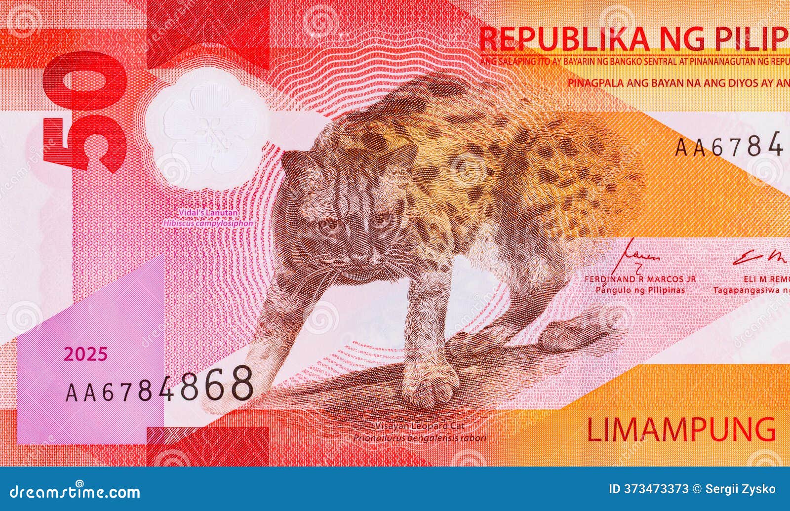 50 Piso Philippines, New Polymer Note 2025 With Visayan Leopard ...