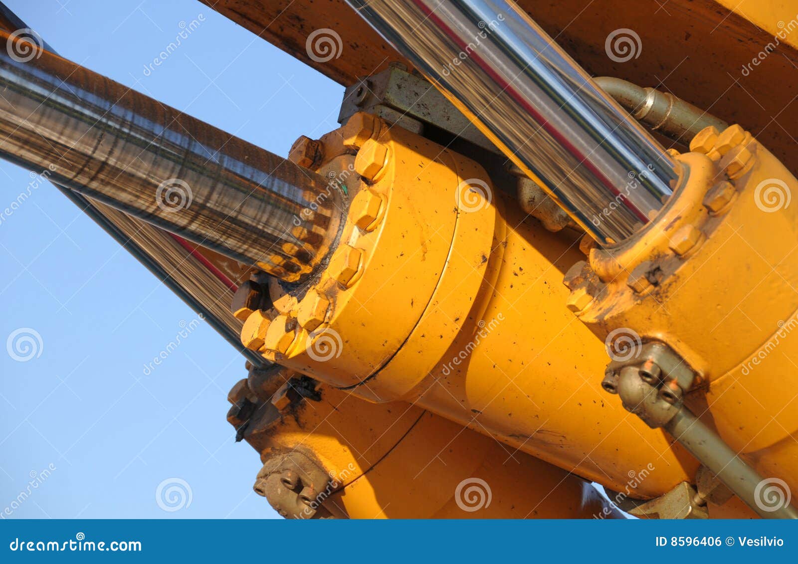 Pistón hidráulico foto de archivo. Imagen de palanca, industrial - 8596406