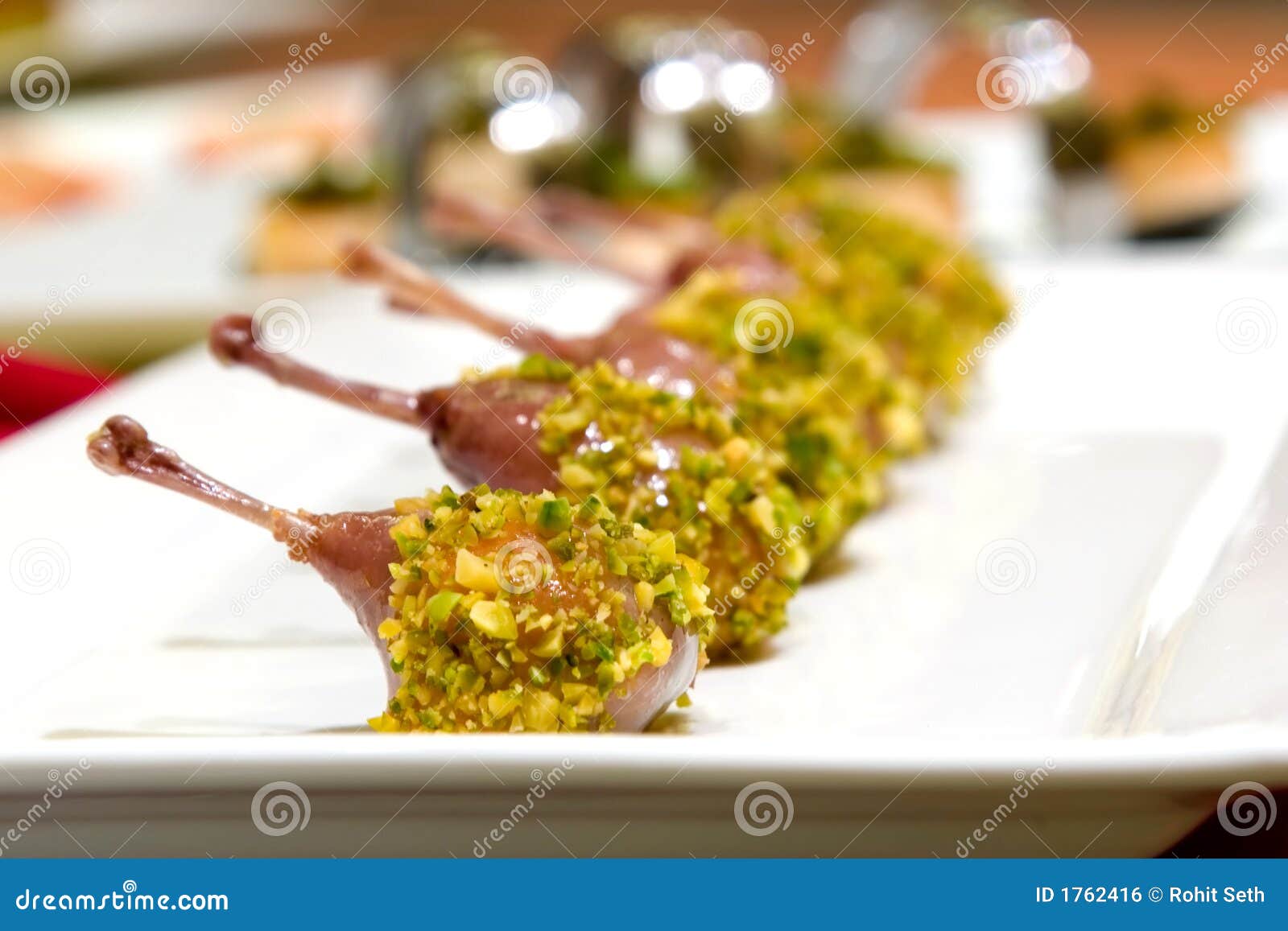 Pistachio Crusted Quail Ballotine Stock Photo - Image of scrumptious ...