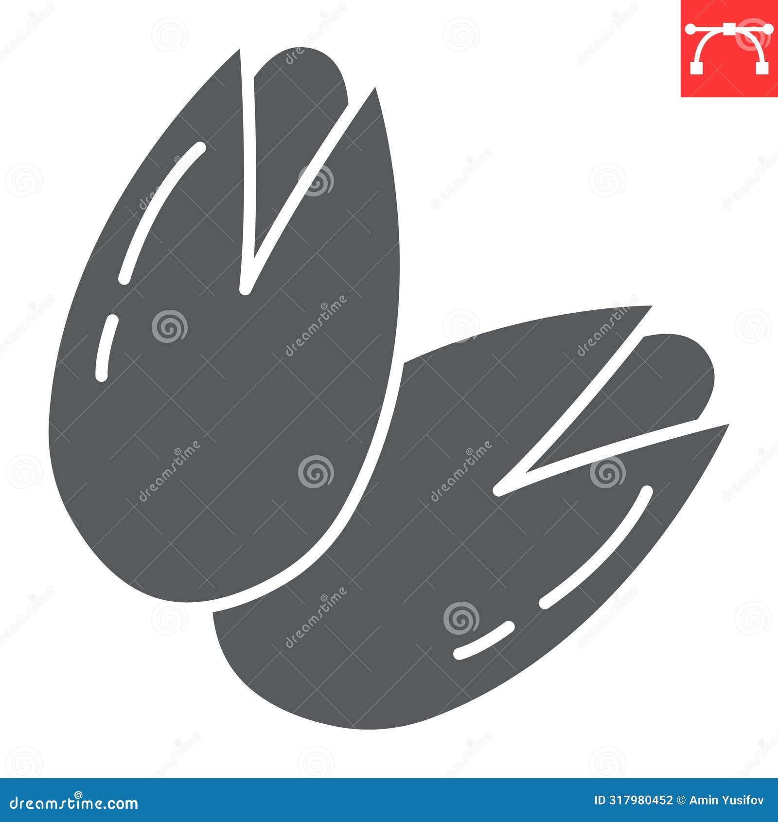 Pistachio glyph icon stock vector. Illustration of line - 317980452