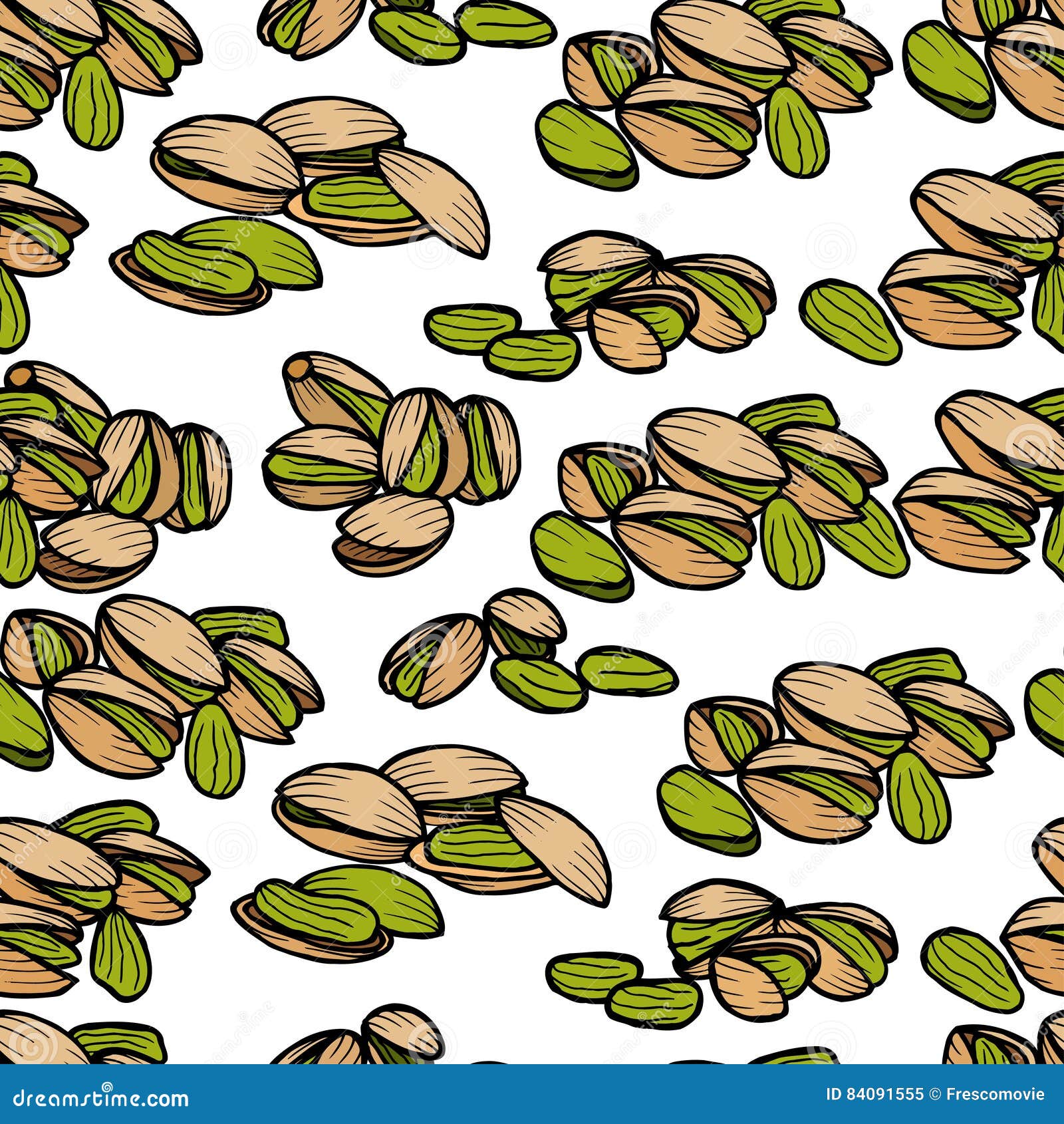 Pistachios Pattern Including Seamless Stock Vector - Illustration of ...
