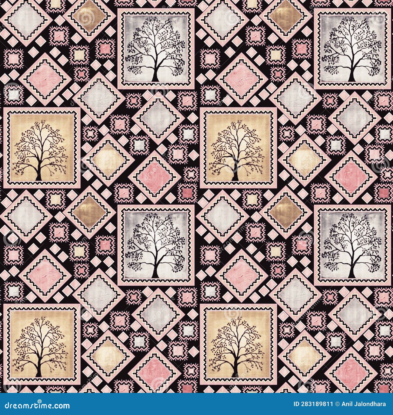 Pistel Colour Tree Art Multi Colour Abstract Texture Pattern Stock ...