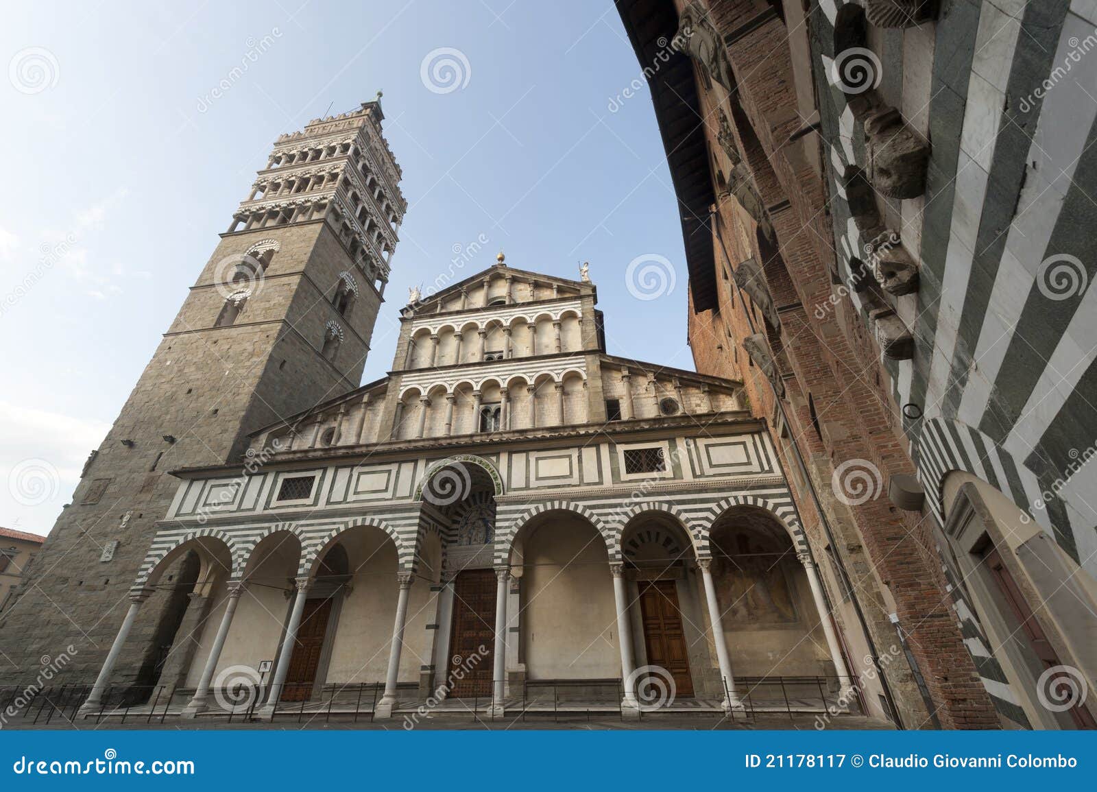 Pistoia (Tuscany), Cathedral Facade Stock Image - Image of belfry ...