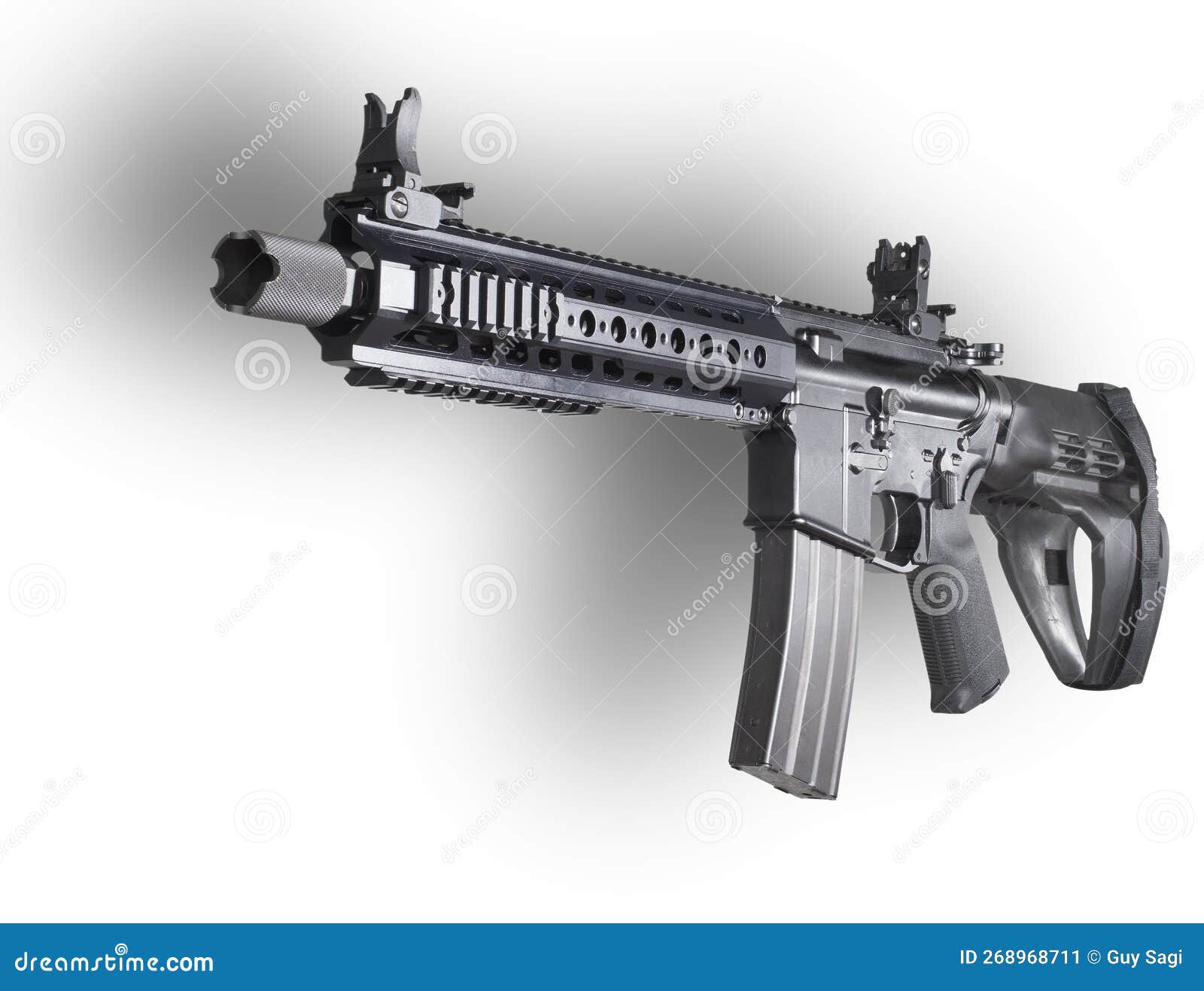 Pistol Brace on an AR-15 with Shadow Stock Image - Image of isolated ...