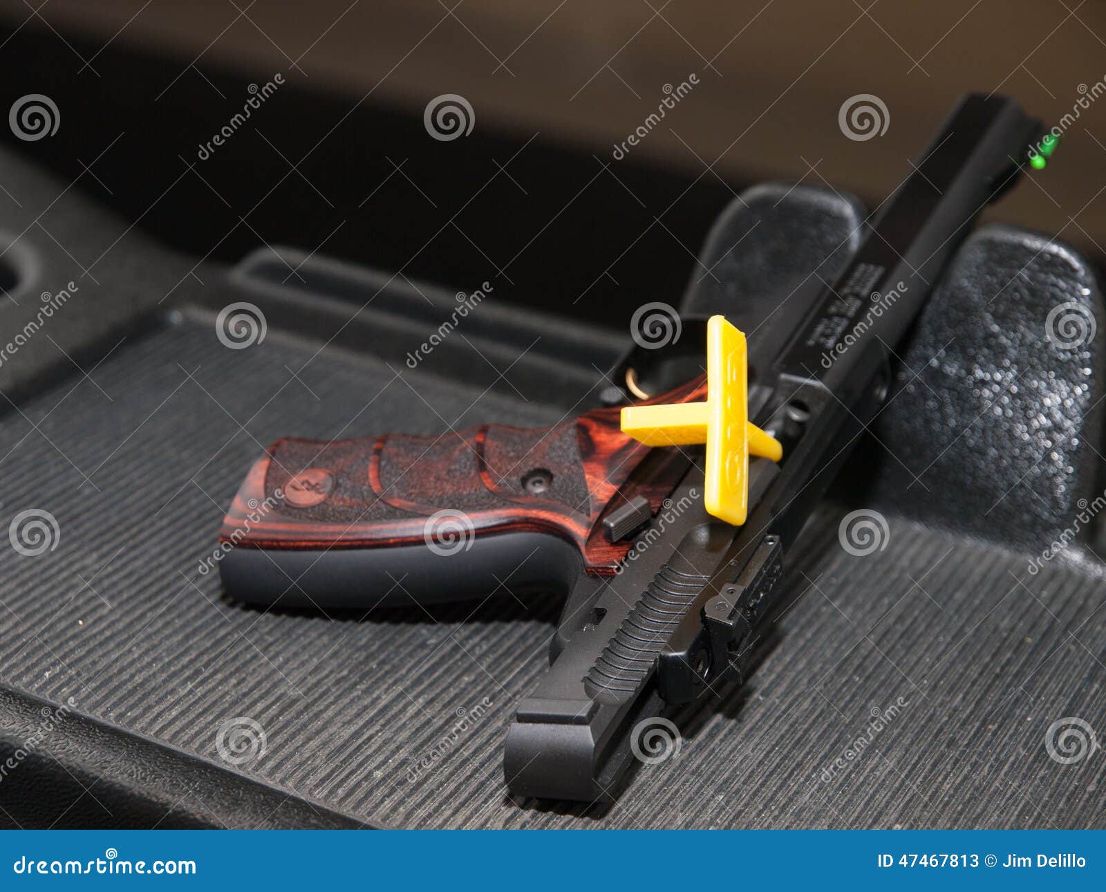 Pistol with Breach Safety Flag Editorial Stock Photo - Image of ...