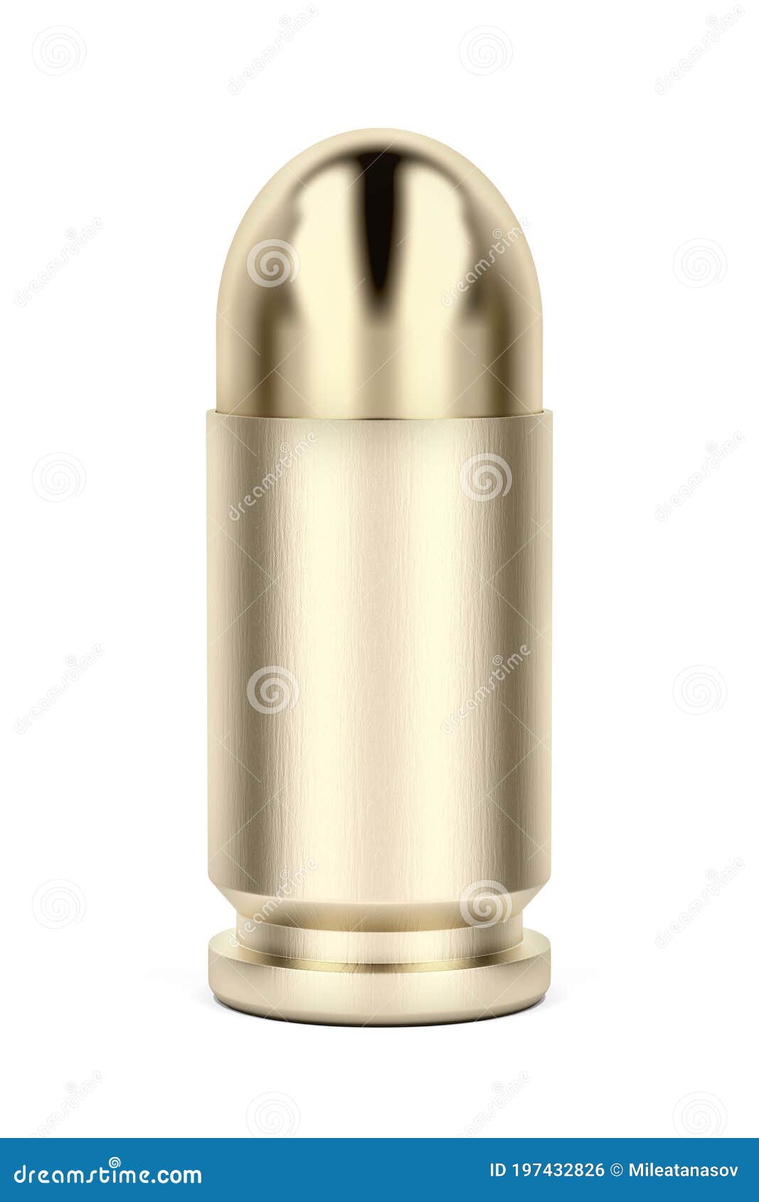 Front View of Pistol Bullet Stock Photo - Illustration of army, bullet ...