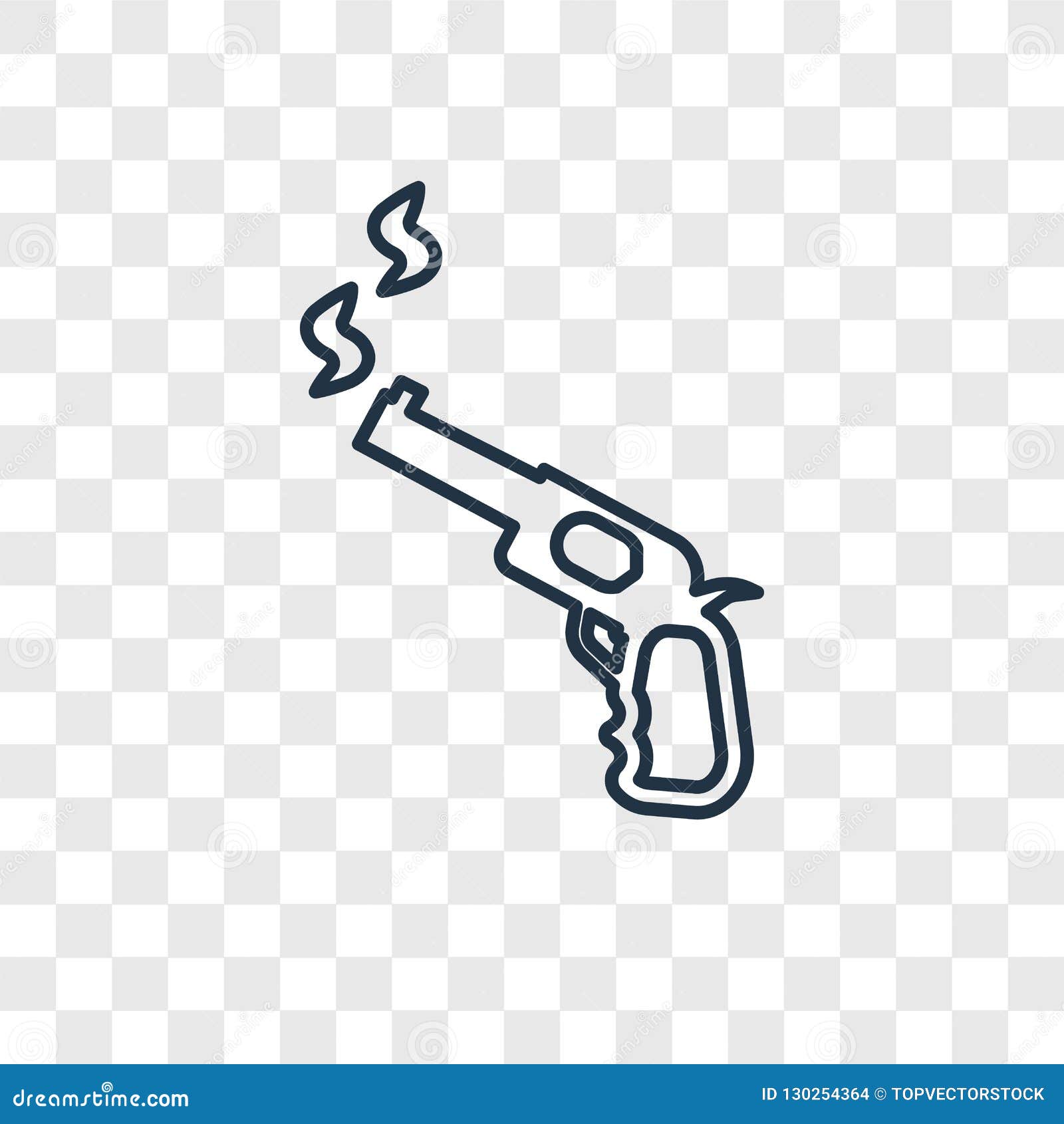 Pistol Concept Vector Linear Icon Isolated on Transparent Background ... Pistol Concept Vector Linear Icon Isolated on Transparent Background ...