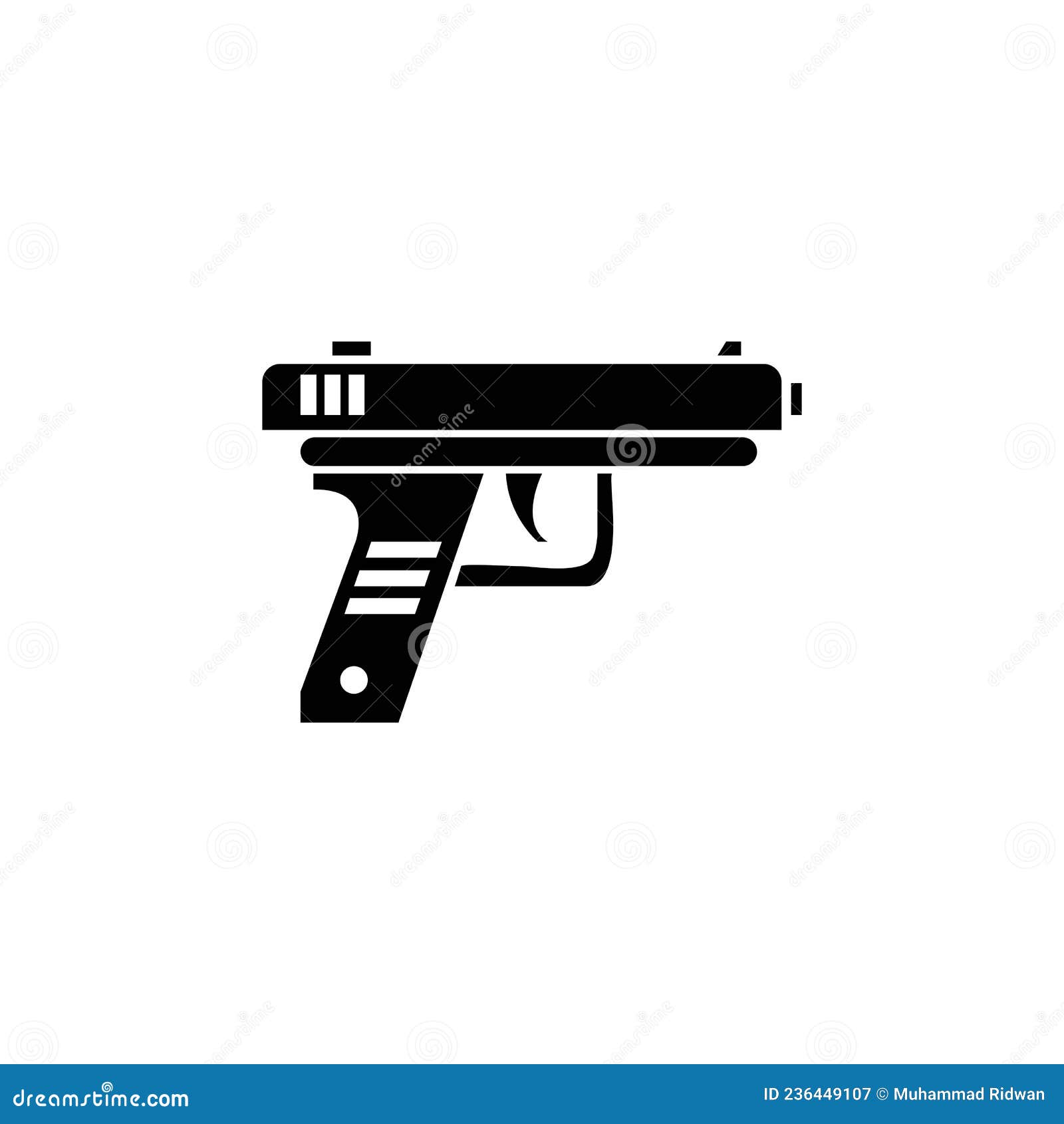 Pistol design illustration stock vector. Illustration of kill - 236449107