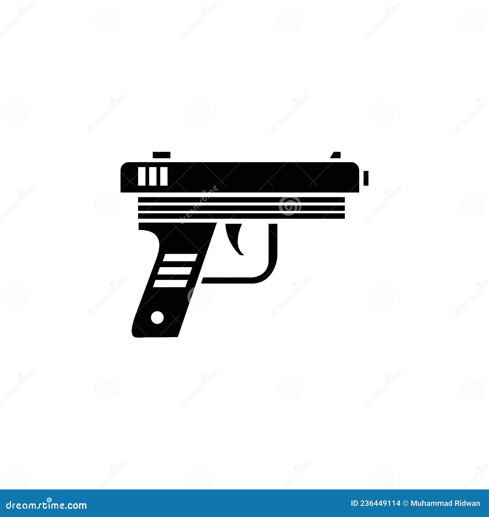 Pistol design illustration stock vector. Illustration of firearm ...
