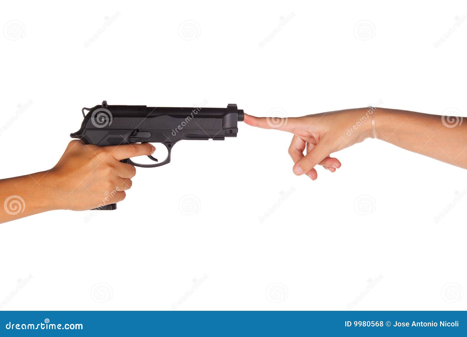 Pistol and finger stock photo. Image of hand, terrorist - 9980568