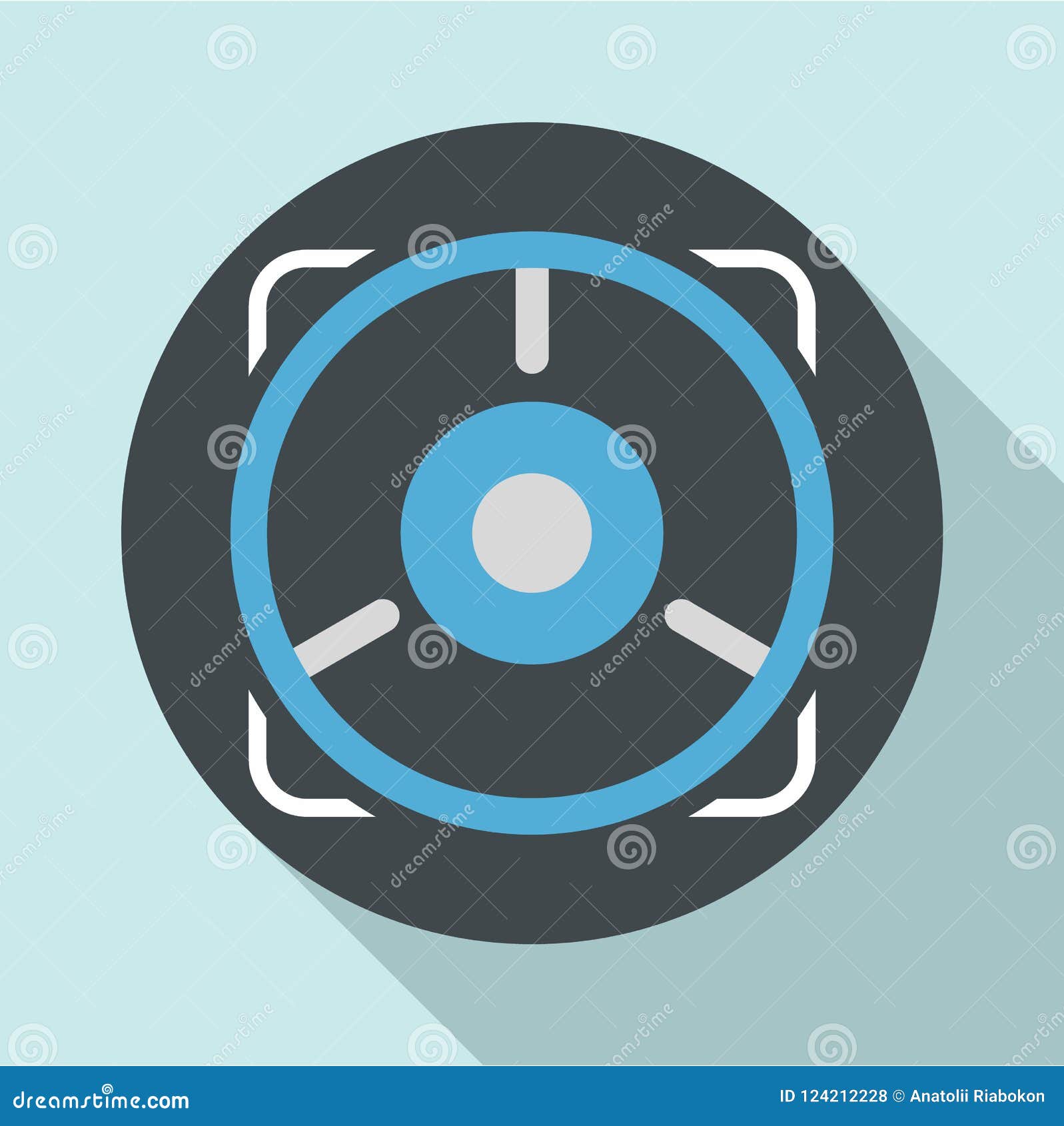 Pistol Gun Aim Icon, Flat Style Stock Illustration - Illustration of ...