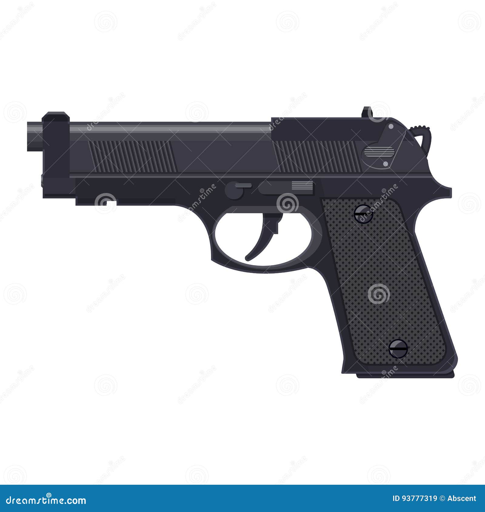 Colt M1911 Pistol Vector Isolated On Background | CartoonDealer.com ...