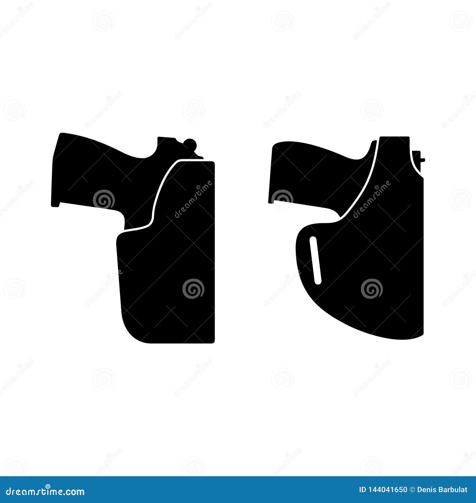 Pistol in gun holster stock vector. Illustration of sign - 144041650