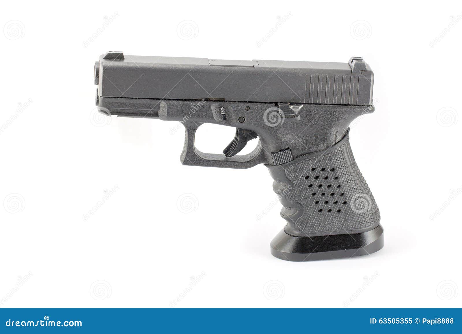 Pistol Hand Gun Isolated on White Stack Image Stock Image - Image of ...