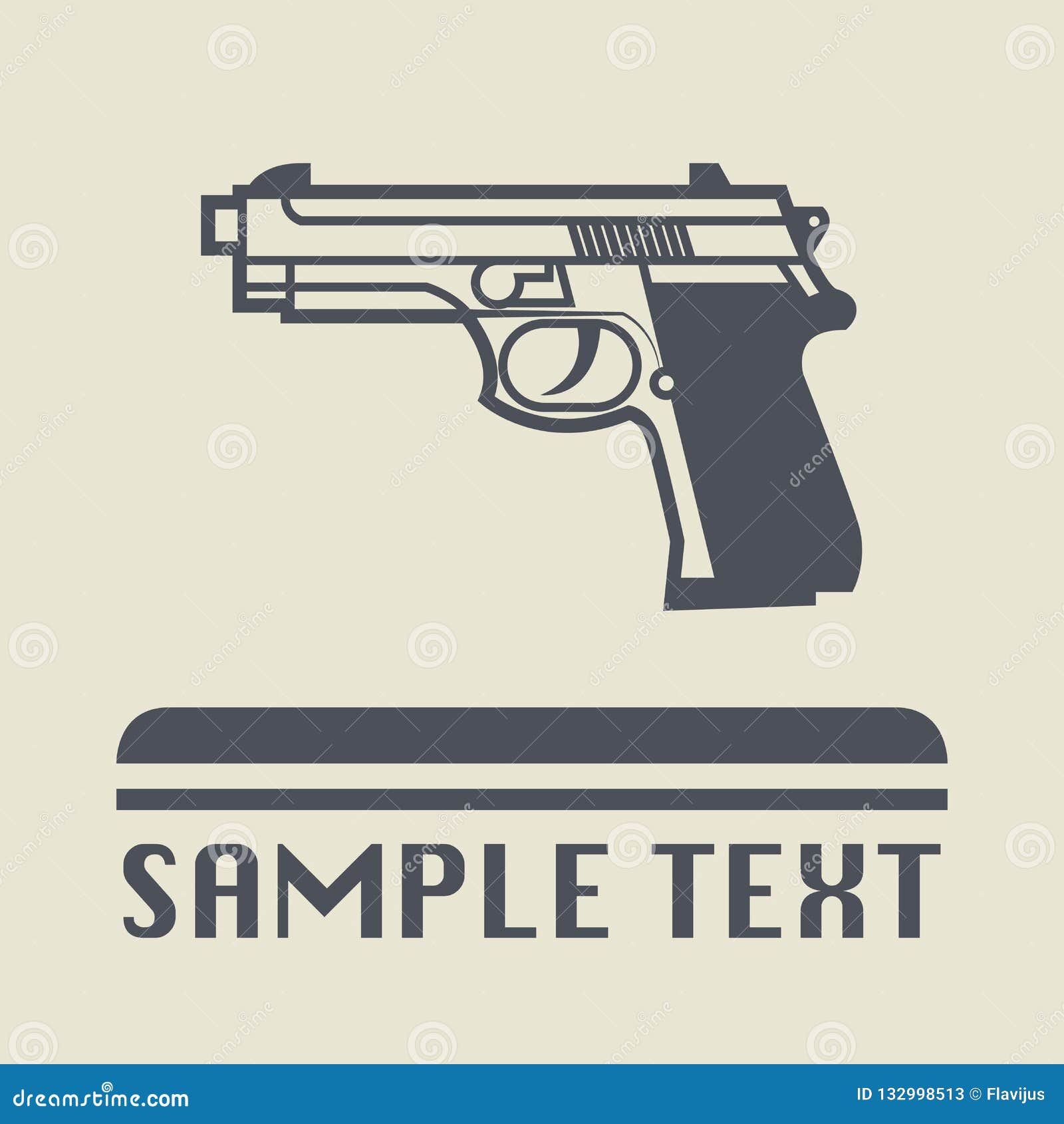 Pistol Gun Icon. Firearm Weapon. Handgun Sign Vector Illustration ...