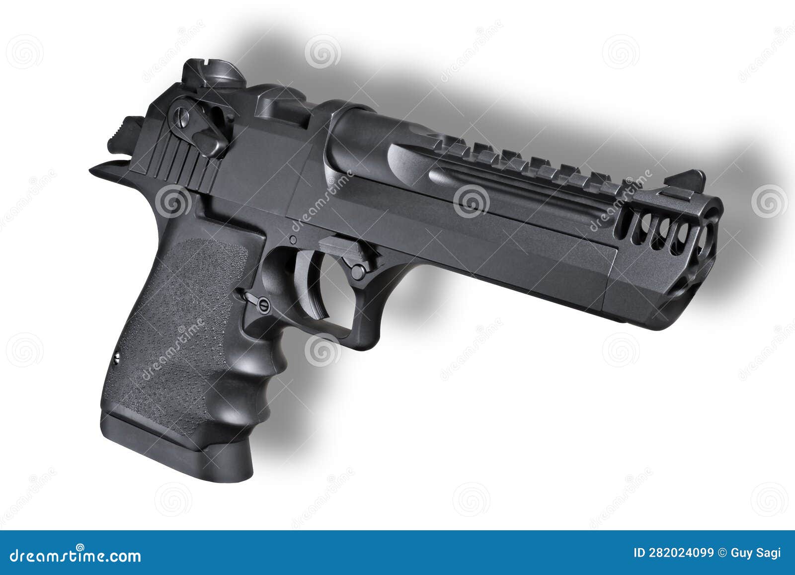 Handgun on a White Background with Shadow Stock Image - Image of shadow ...