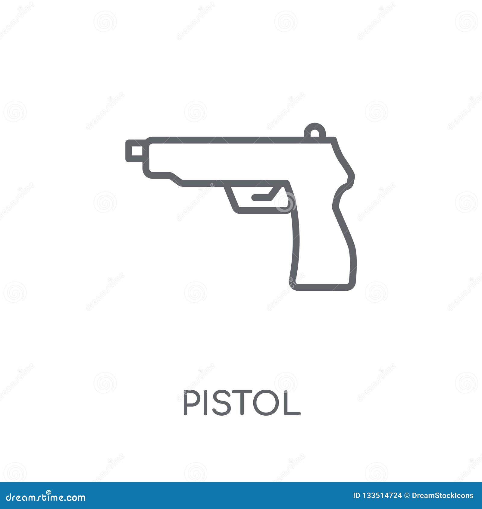 Pistol Linear Icon. Modern Outline Pistol Logo Concept on White Stock ...