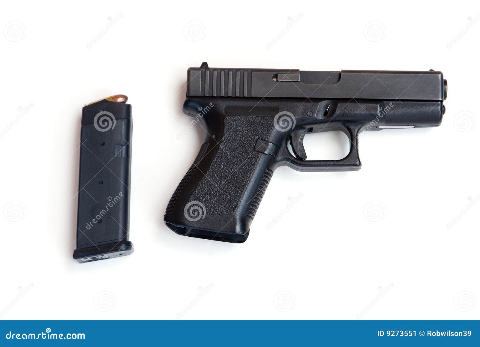 Pistol and Magazine stock image. Image of army, fire, protection - 9273551