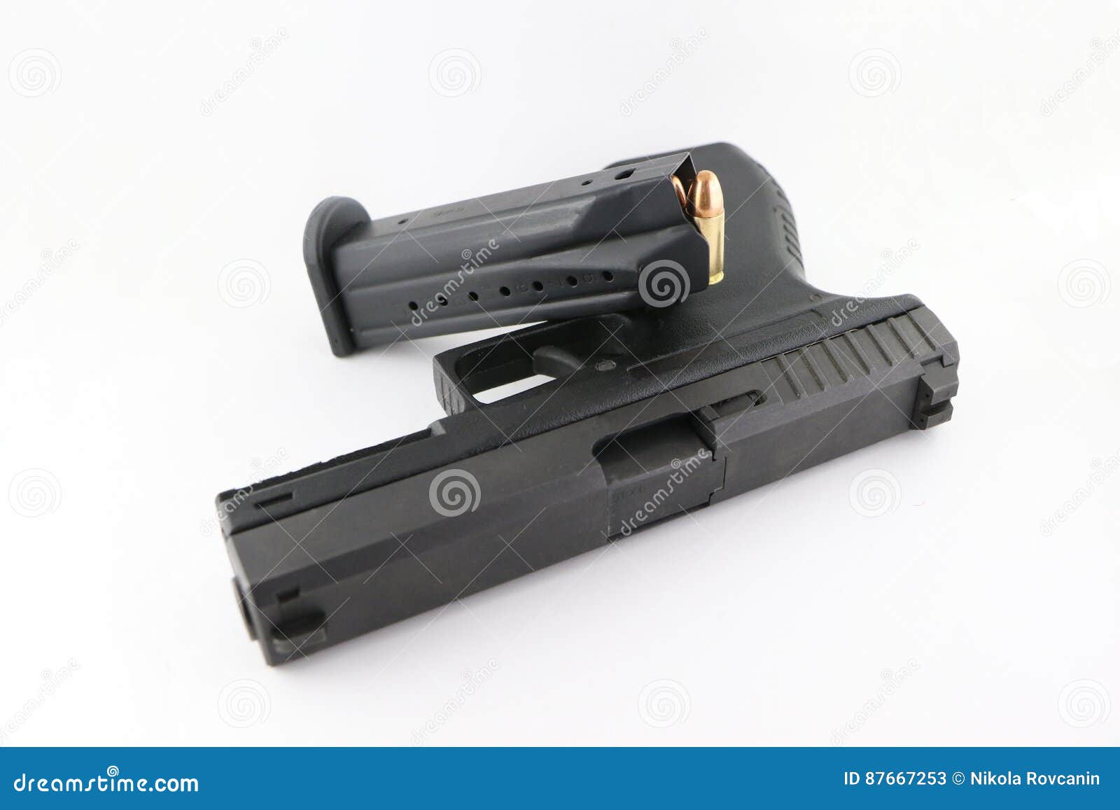 Pistol with a magazine stock image. Image of model, firearm - 87667253