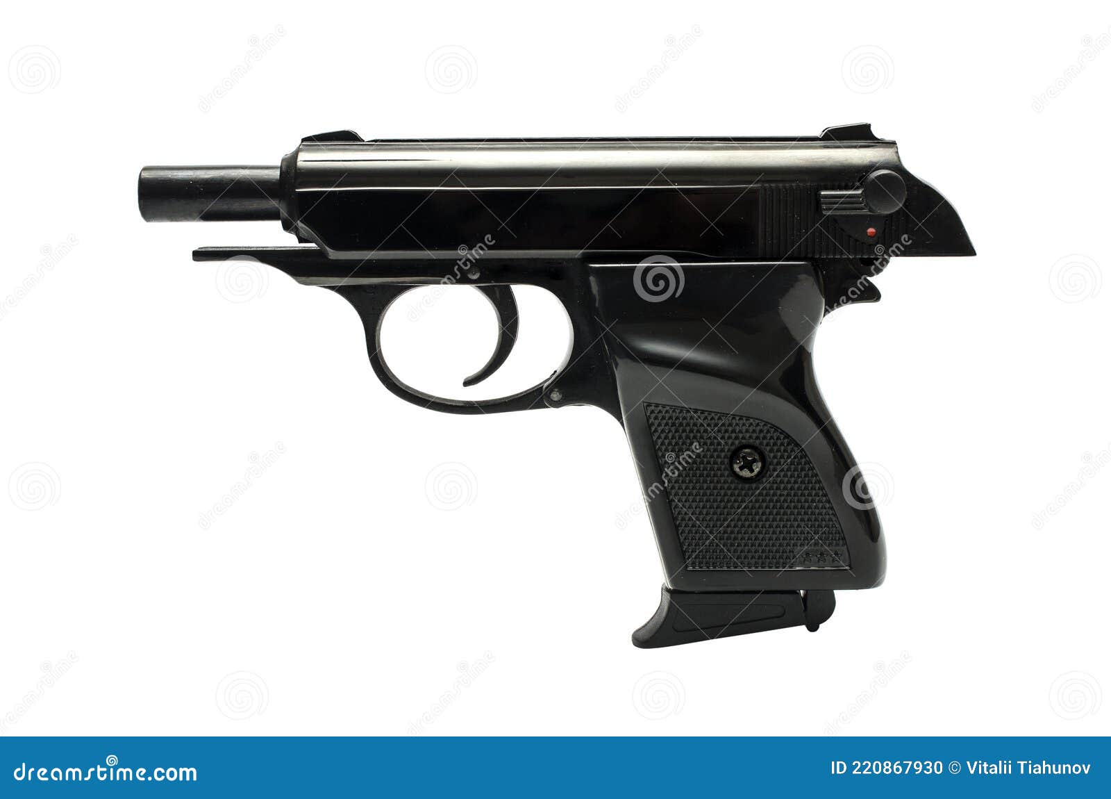 Pistol with Open Slide Isolated on White Stock Photo - Image of auto ...