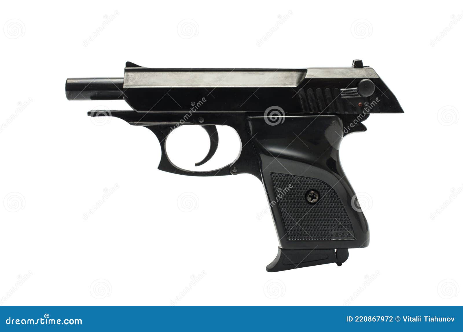 Pistol with Open Slide Isolated on White Stock Photo - Image of handle ...