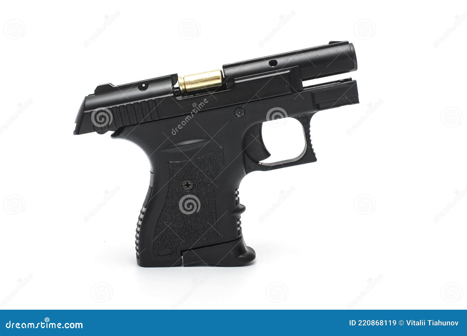 Pistol with Open Slide Isolated on White Stock Image - Image of handgun ...
