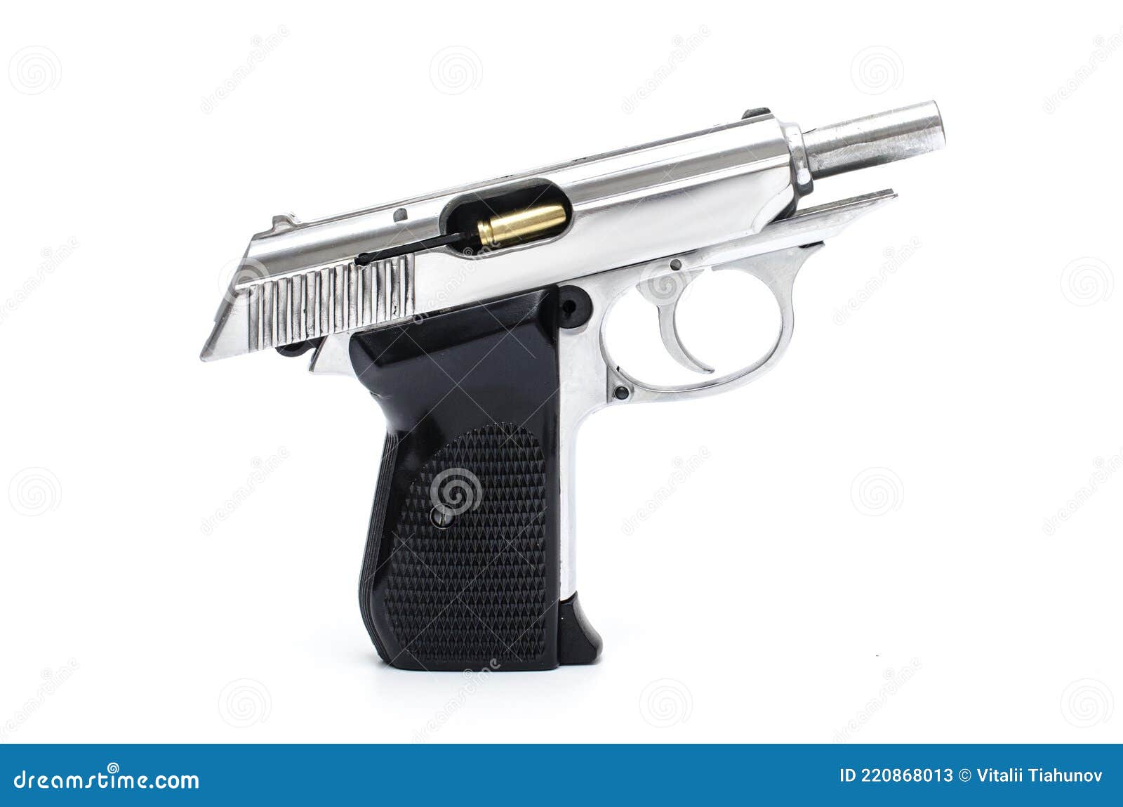 Pistol with Open Slide Isolated on White Stock Image - Image of handgun ...