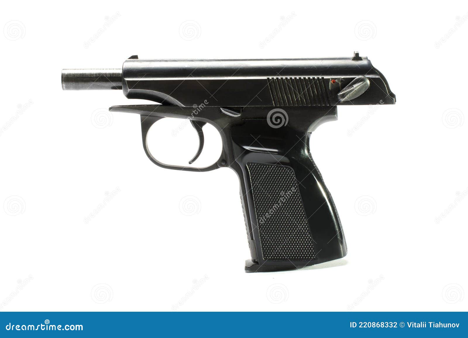 Pistol with Open Slide Isolated on White Stock Photo - Image of russian ...
