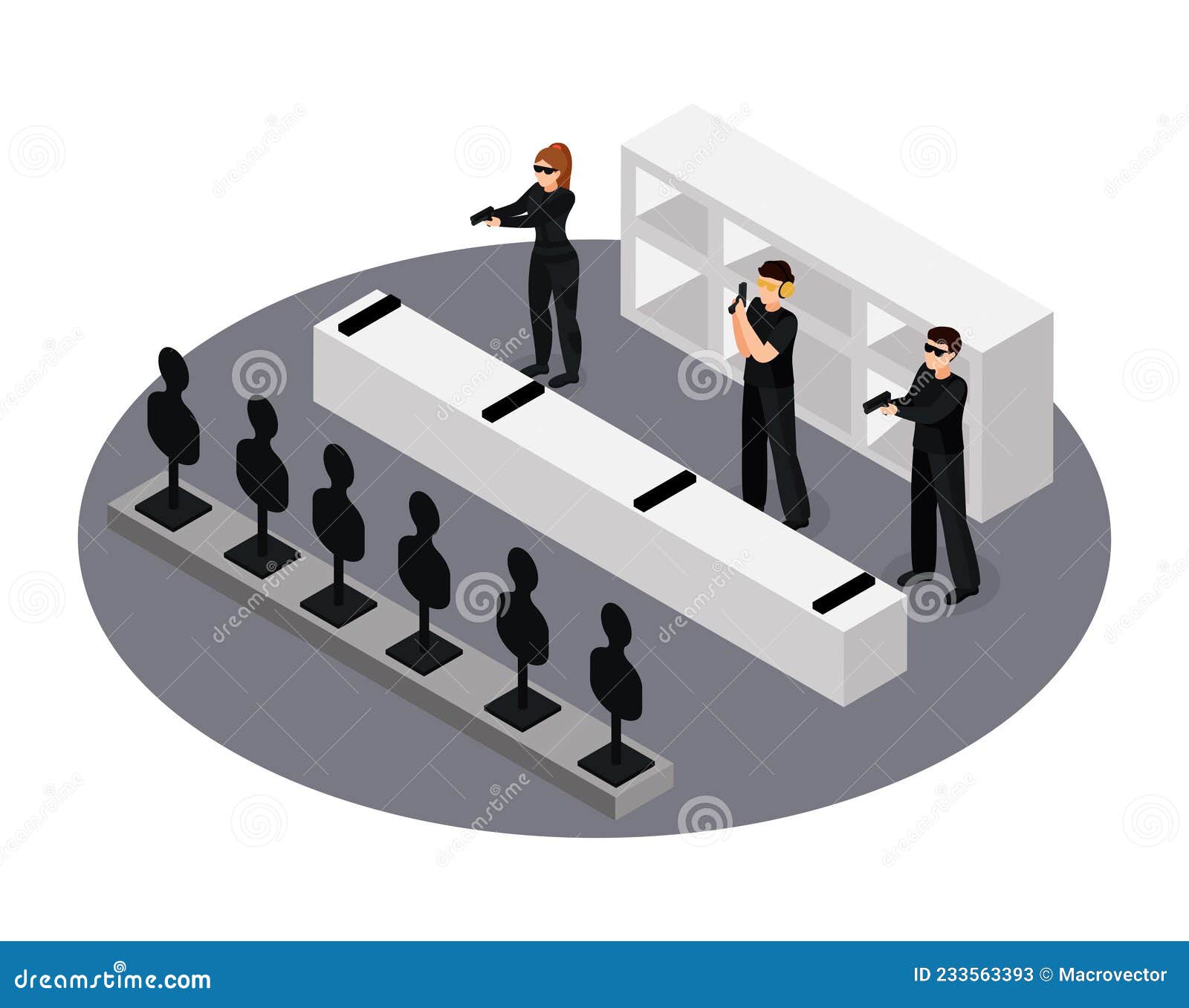Pistol Range Agents Composition Stock Vector - Illustration of danger ...